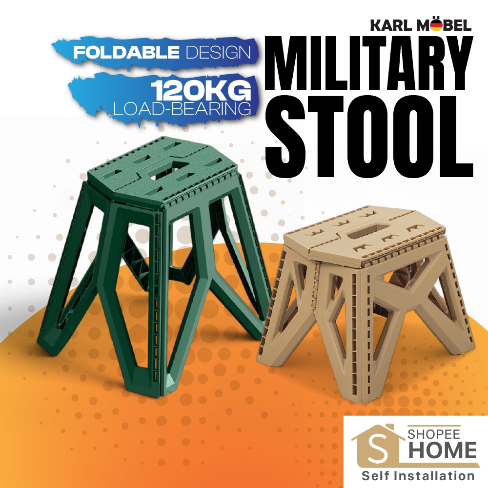 Foldable Military Style Camping Stool Bangku Perkhemahan Gaya Tentera ...
