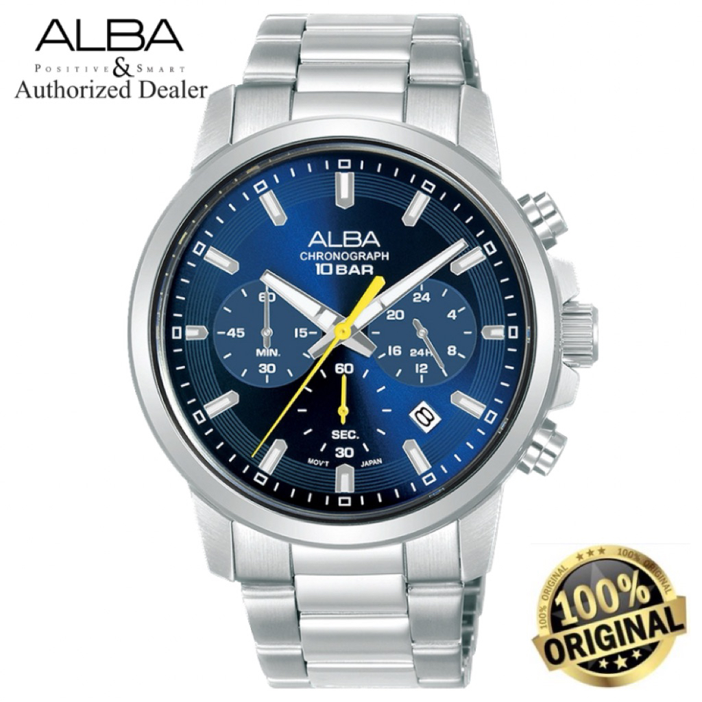 (Official Warranty) Alba Active Chronograph Blue Dial Stainless Steel ...