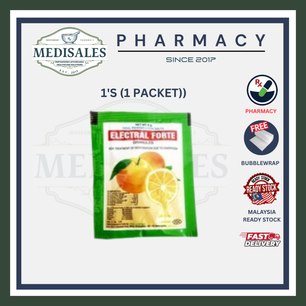 (1 PACKET) ELECTRAL FORTE GRANULES ORANGE 6G (ORS) X 1'S (EXP 12/2025 ...