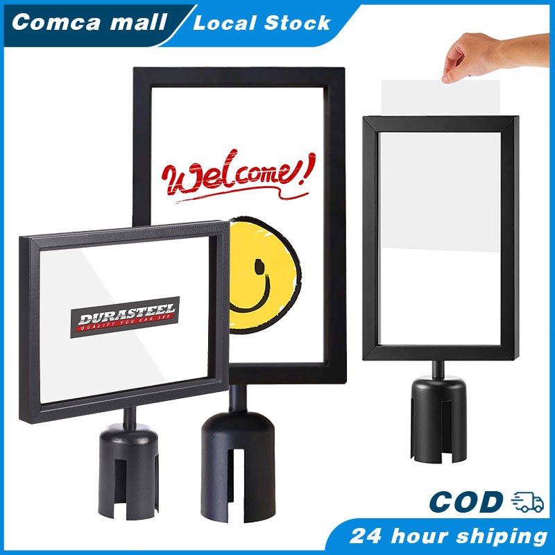 A4 Queue Pole Stand Display Board / Stanchion Sign Holder / Double ...