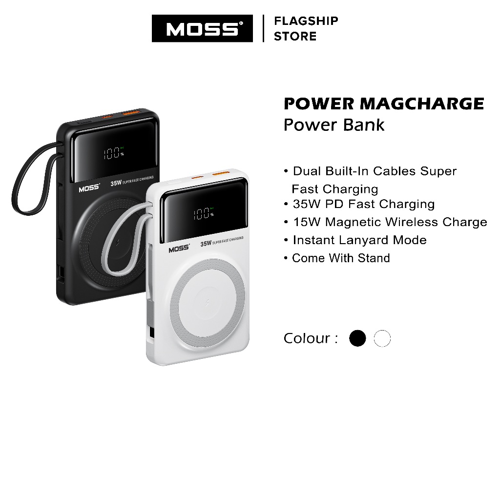 MOSS Fast Charging MagCharge Wireless Magnetic Power Bank Built-In ...