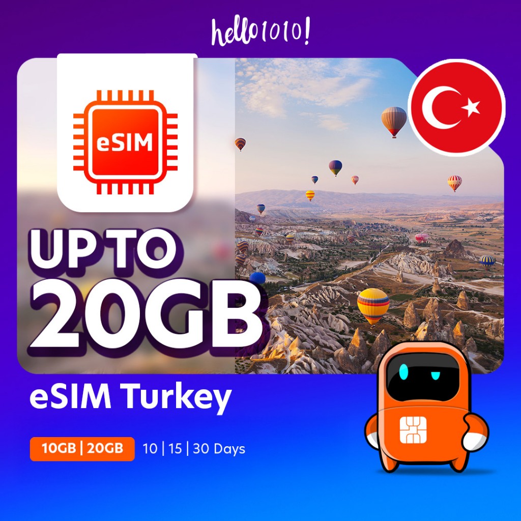 Hello1010 eSIM Turkey (10GB/20GB) | Shopee Malaysia