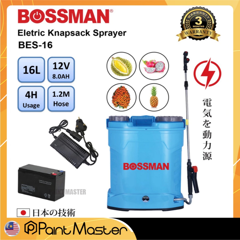 BOSSMAN 16L 20L Pump Electric Knapsack Sprayer BES16 BES20 / Pam Racun ...