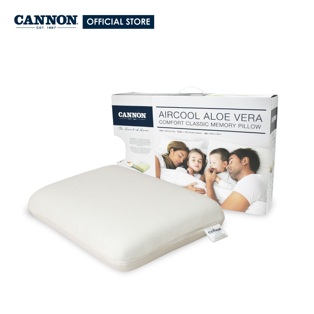 CANNON Aircool Aloe Vera Comfort Classic Memory Pillow | 60cm x 36 cm ...