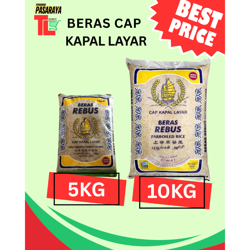 BERAS CAP KAPAL RAYAL 5KG BERAS REBUS 上等蒸谷米 HIGH IN VITAMIN | Shopee ...