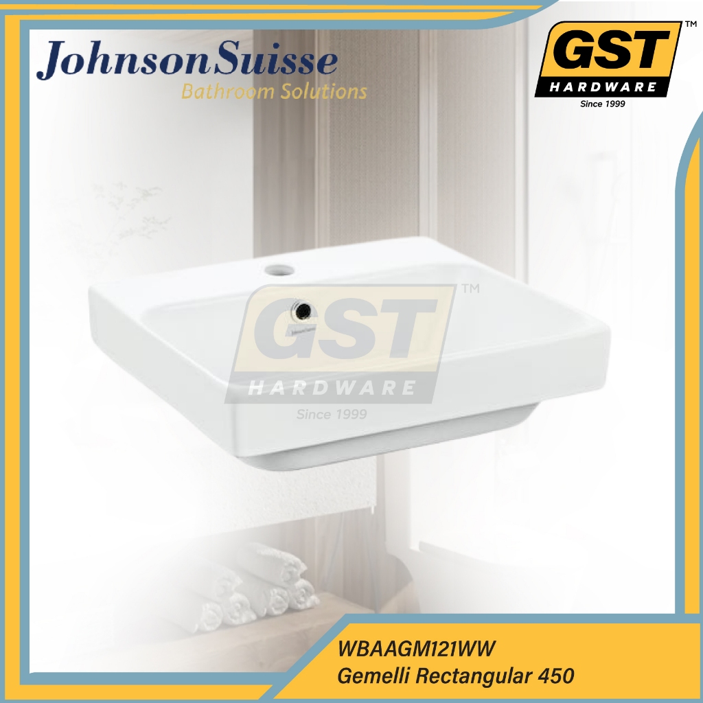 Johnson Suisse Gemelli Rectangular 450 Semi-insert Basins Countertop ...