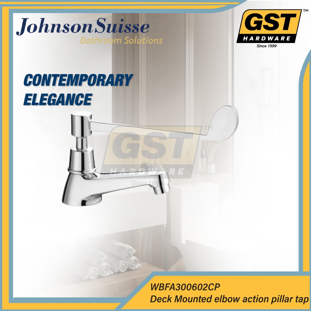 Johnson Suisse (WBFA300602CP) Medical Tap Deck Mounted Elbow Action ...