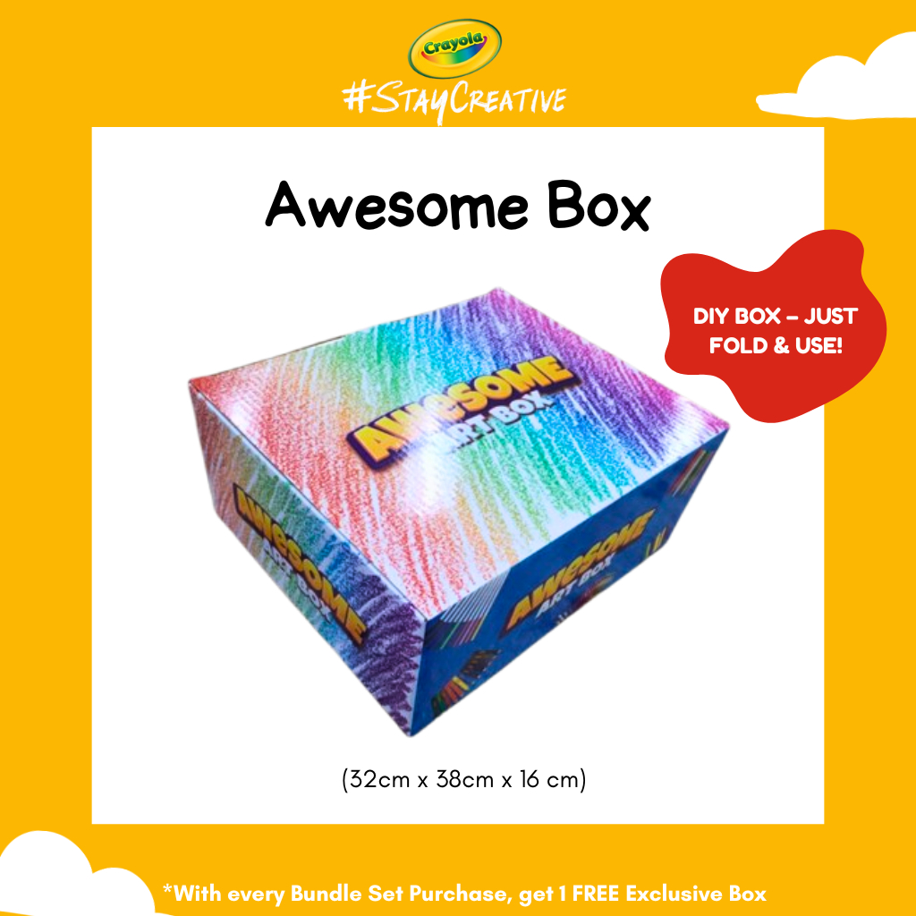 [FREE GIFT] Crayola Awesome Box (32cm x 38cm x 16 cm) | Shopee Malaysia