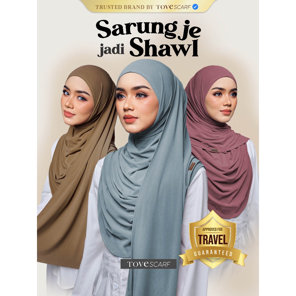 TOVESCARF | ELORA NSTANT | INSTANT SHAWL | IRONLESS | TUDUNG SARUNG ...