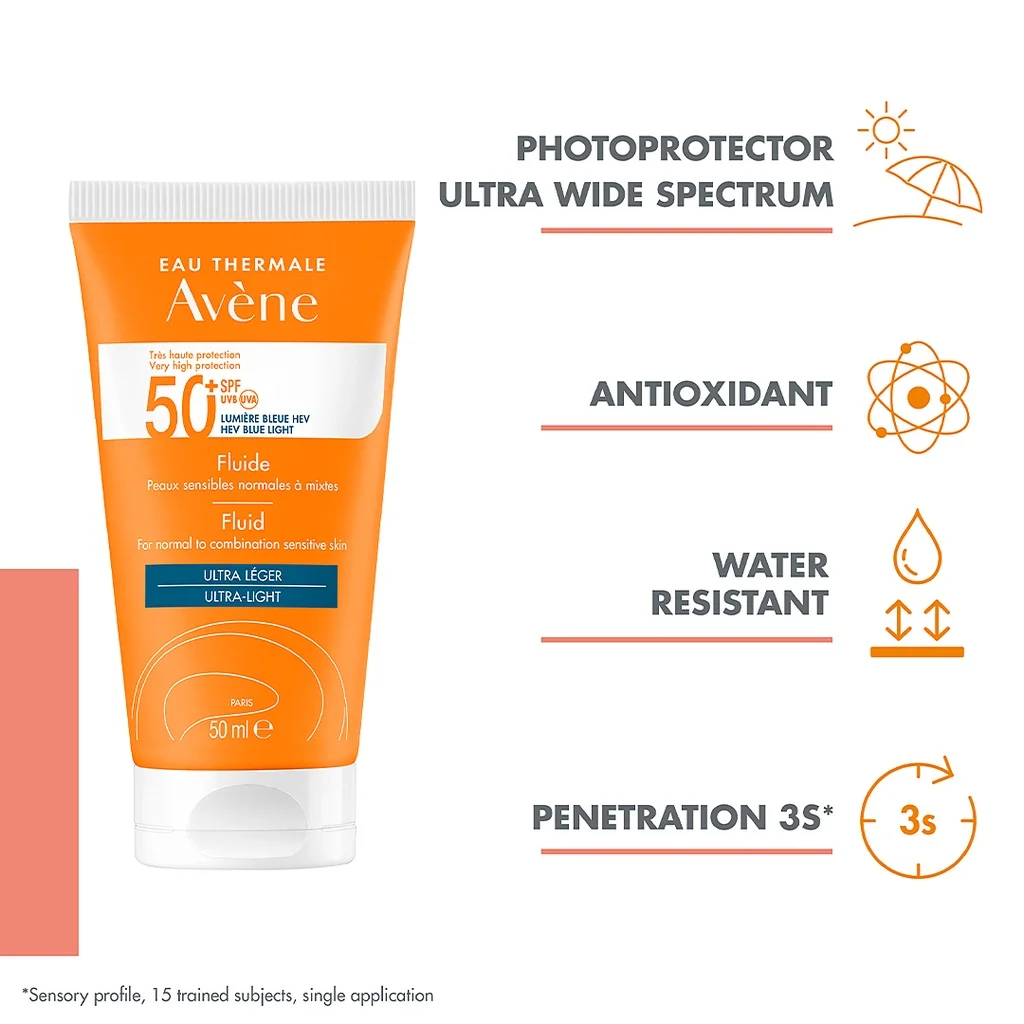Avene Sun Very High Protection Fluid Ultra Light SPF50+ 50ml | Shopee ...