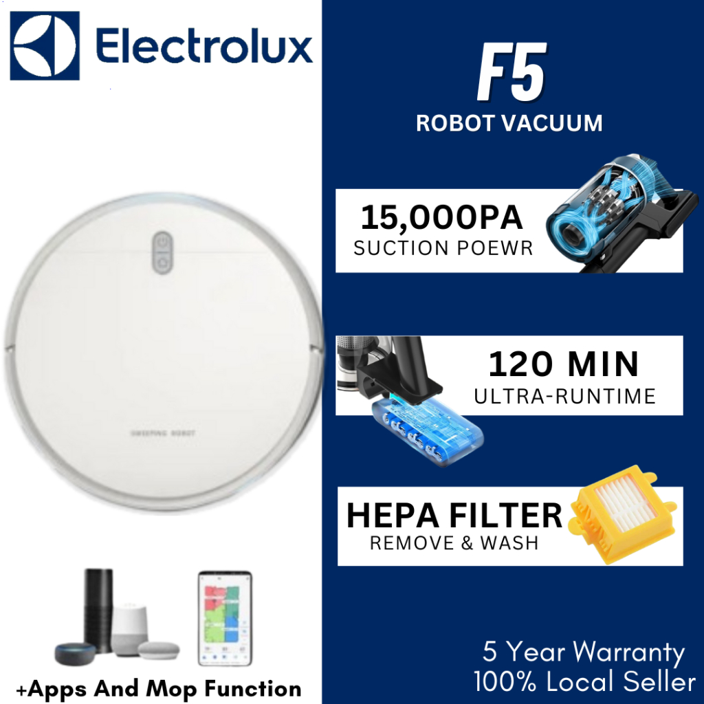 Electrolux F5 Robot Vacuum Cleaner Wet and Dry Robot Vacuum Wireless ...