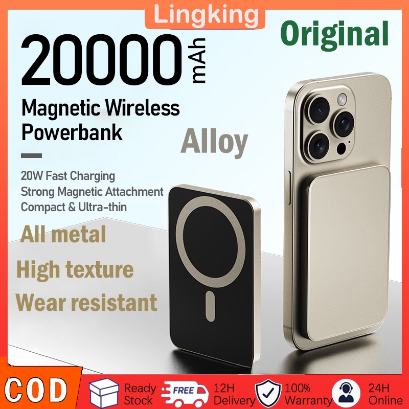 Original Alloy Wireless Magnetic Powerbank 20000mAh 20W Fast Charging ...