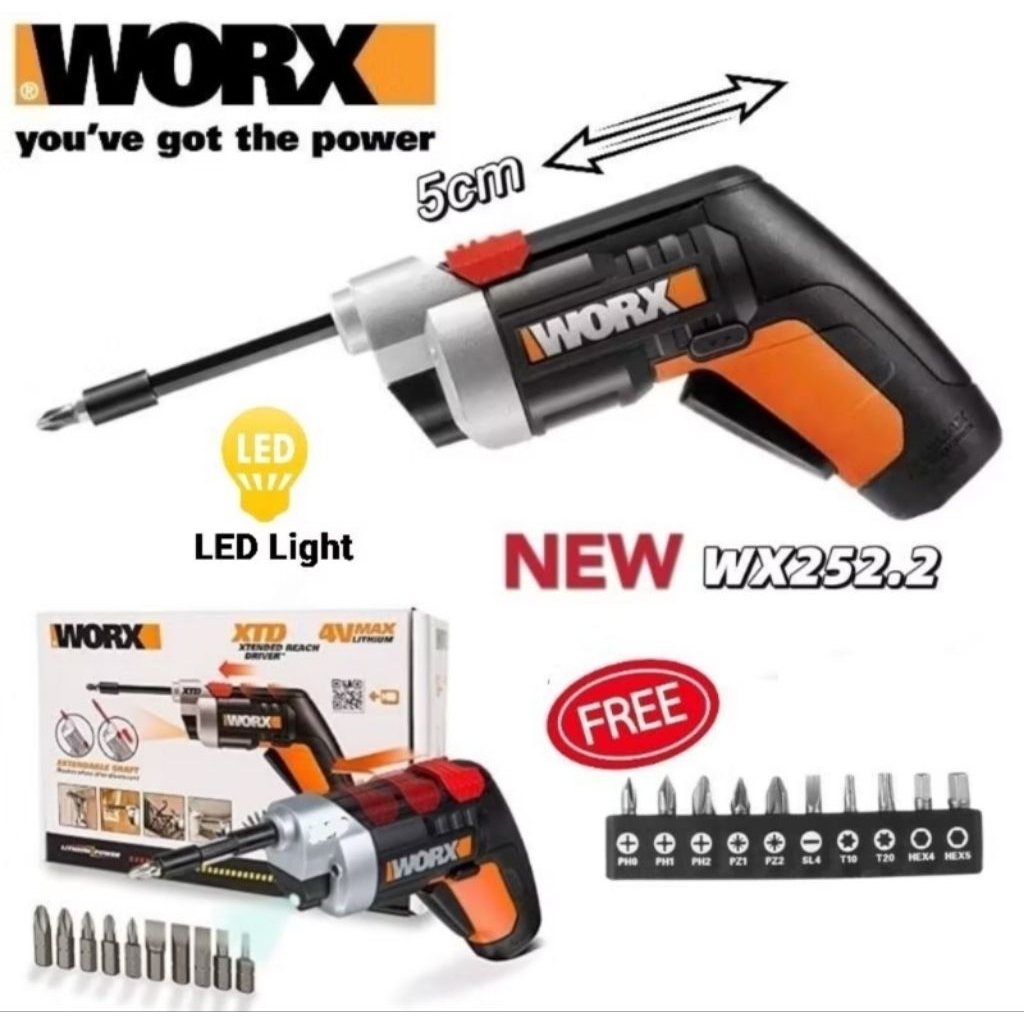 Worx New! 2025 Upgrade Version with WX252.2 FREE AirBeg Packing ...