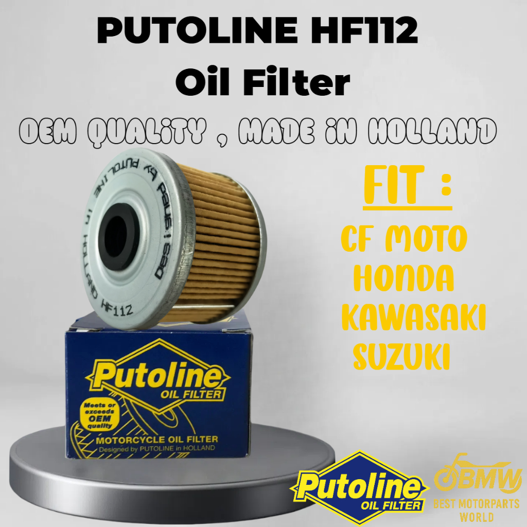 Putoline HF112 Oil Filter for Honda XR/CBR, Kawasaki KLX/Z125, CF MOTO ...