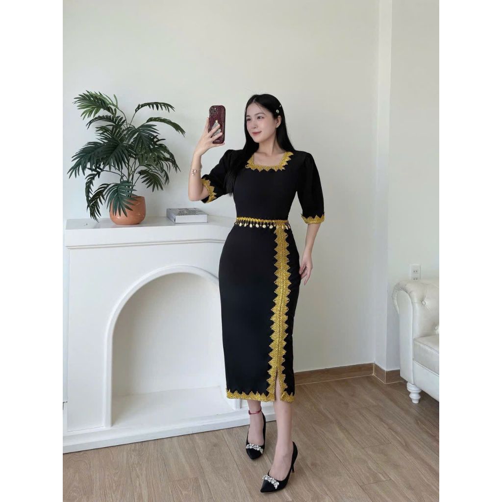 Dress Borneo Bidayuh Kadazan free size 40-80kg motif Sabah Sarawak ...