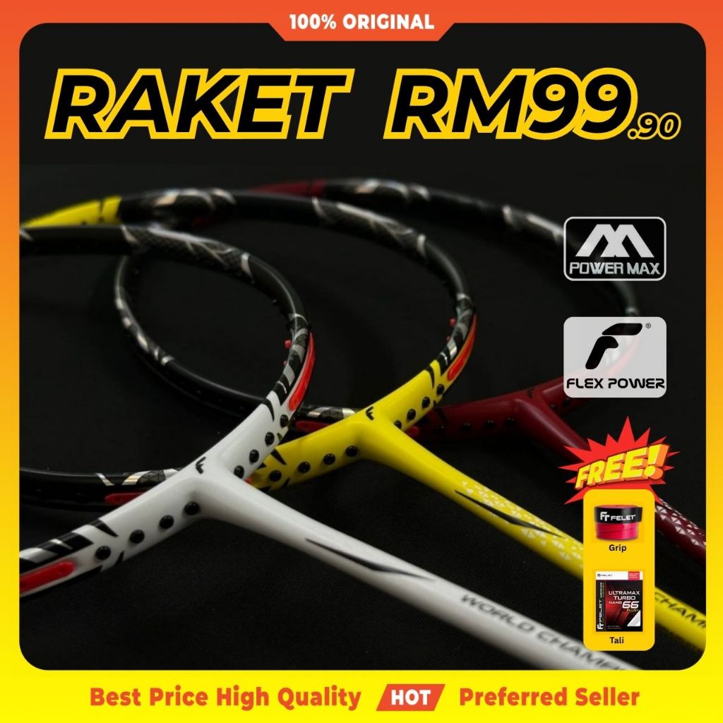 [𝗣𝗥𝗢𝗠𝗢𝗦𝗜] Badminton Racket Original Raket Badminton Murah Berkualiti ...