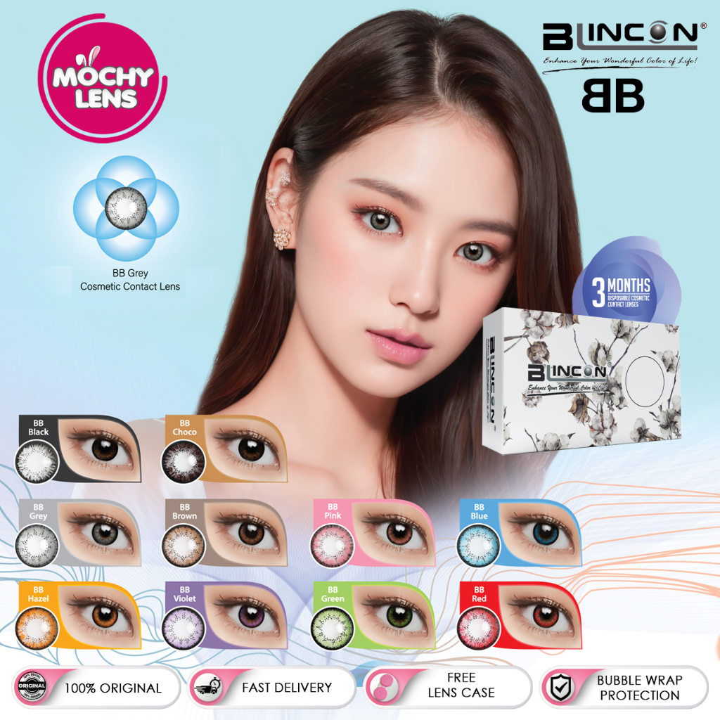 [Power 0.00 until -8.00] Blincon BB 3 Months Color Contact Lenses ...