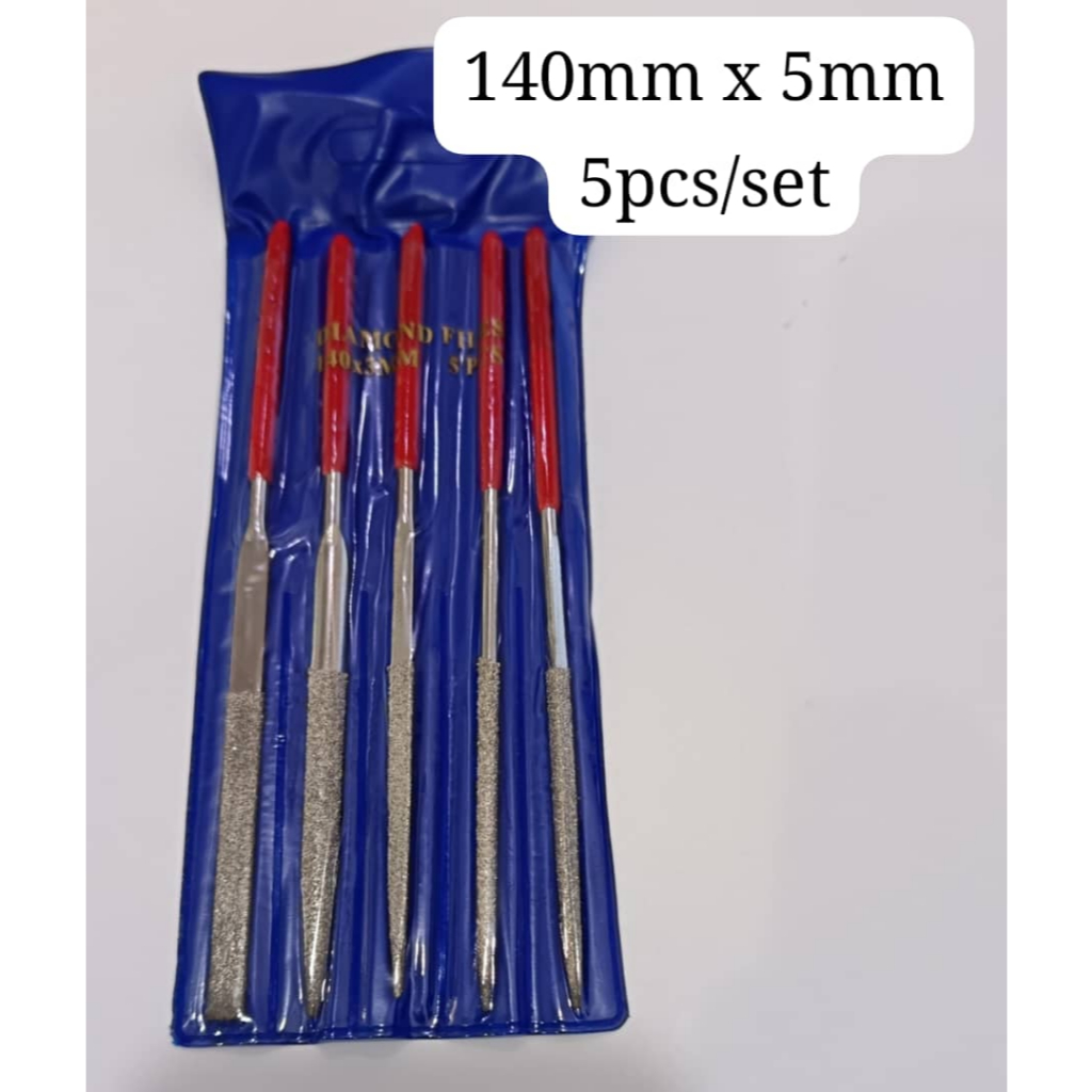 5PCS MINI DIAMOND FILE 3 MM X 140 MM X 50 MM Diamond File Rasp Carving ...