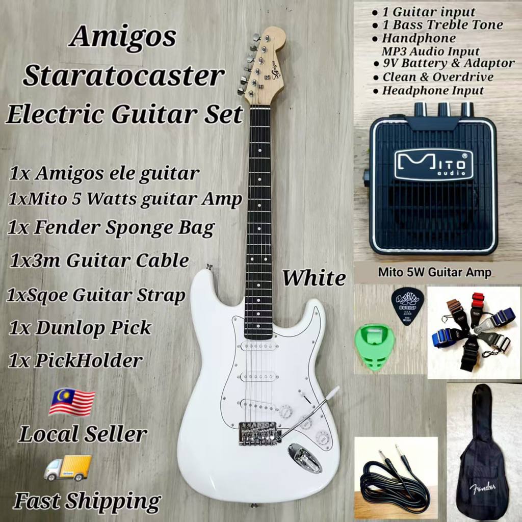 Amigos Stratocaster Set Gitar Elektrik Permula / Electric Guitar Set ...