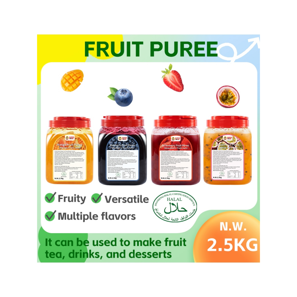 🔥Halal |SUPER BOBA Fruit Puree 2.5kg|use for Dessert&Bevarage Ice ...