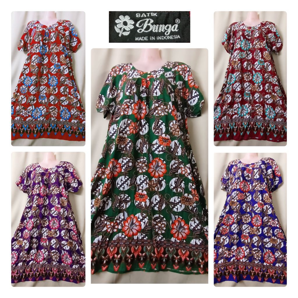 B2 (Size 2XL) (Bunga) Baju Tidur Batik/Baju Batik | Batik Night Dress ...