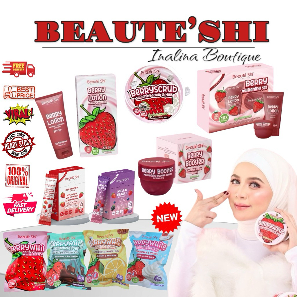 BERRY WHITENING SET /BERRYWHITE SOAP/ BERRYSCRUB / BEAUTE SHI ORIGINAL ...