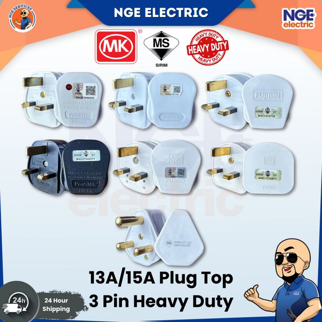 SWITCH| SIRIM Approved 13A Plug Top | 3 Pin UK Plug | Kepala Plug ...