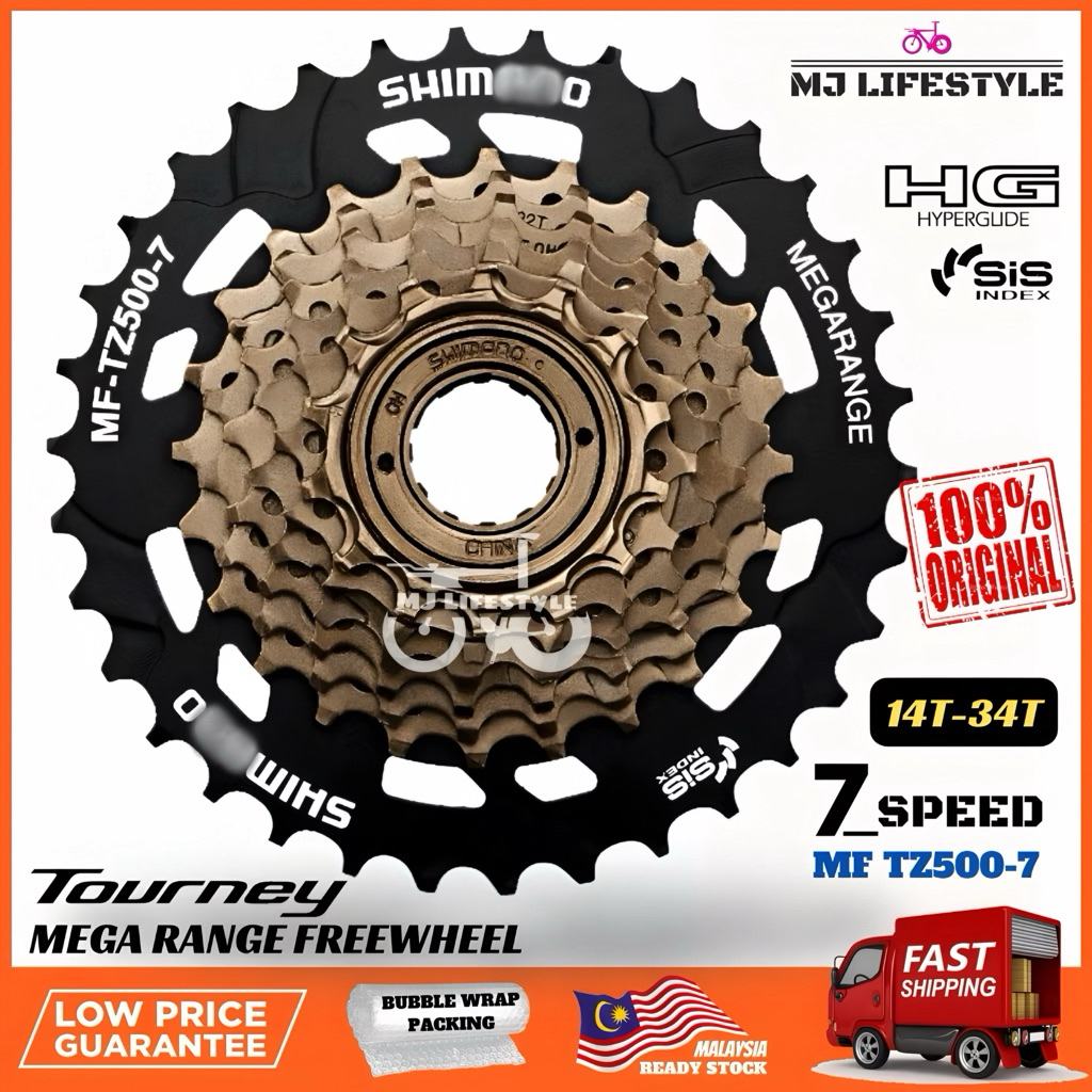 [100% Original] Genuine SMN Tourney MF-TZ500 7-Speed Freewheel 14-34T ...