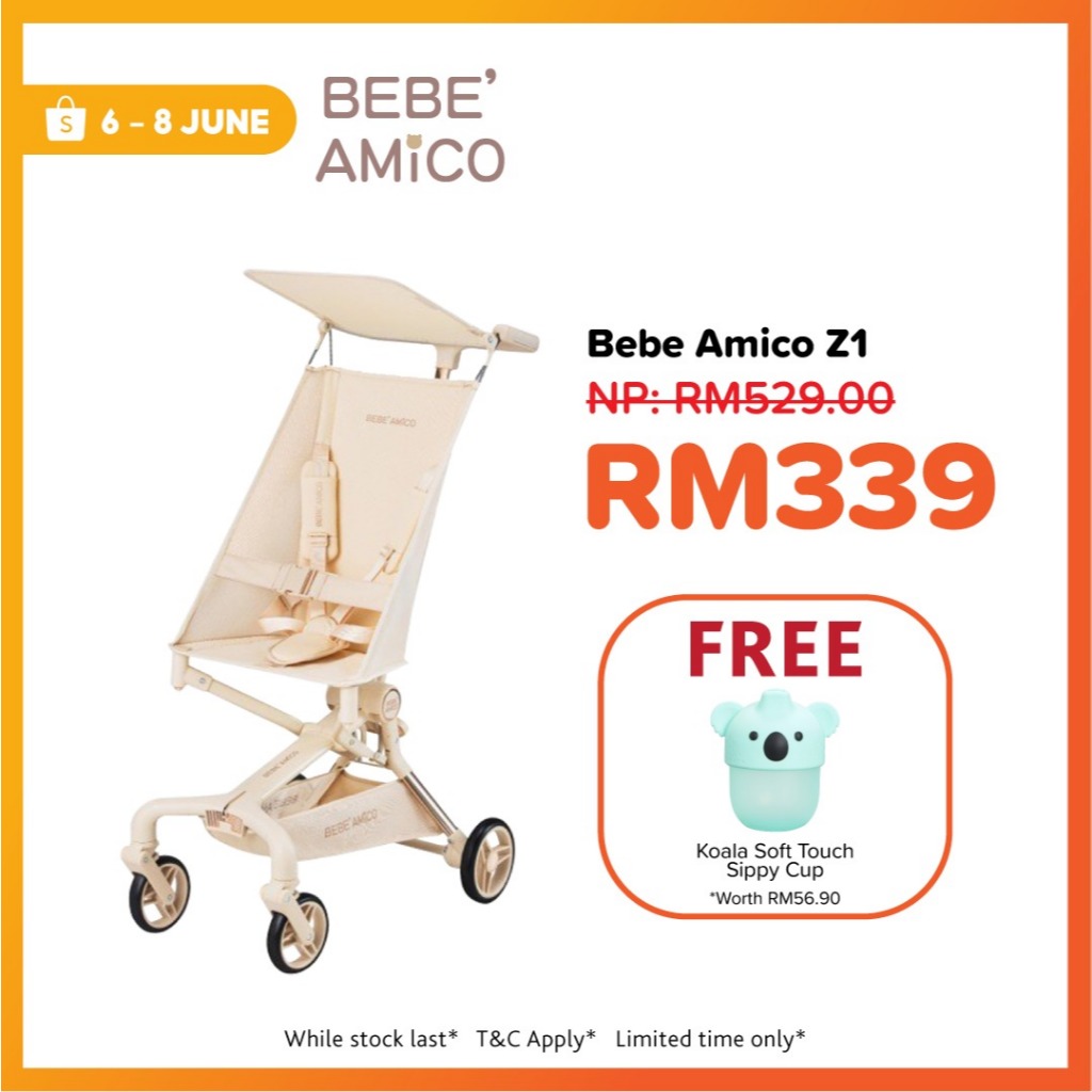 Bebe Amico Official Store 4.5KG Lightweight Stroller Z1 - Khaki Beige ...