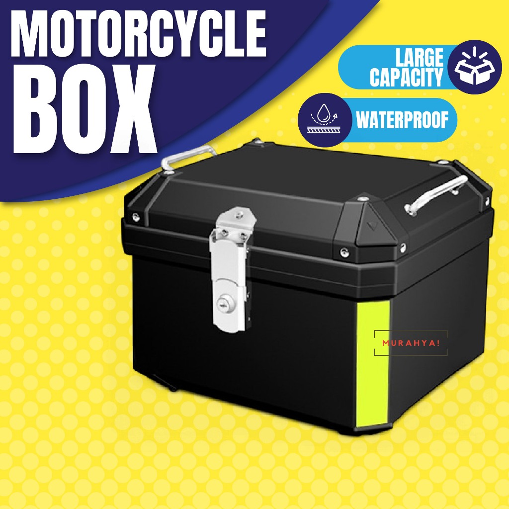 Motorcycle Box 45L Motor Helmet Box Waterproof Rack ABS Aluminum Style ...