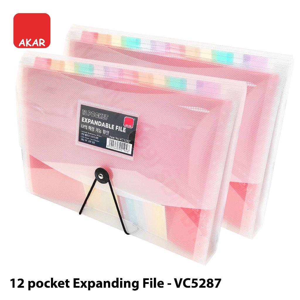 Fail Dokumen Kembang A4 / 12 Poket / Poket Kad Nama (A4 Expanding File ...