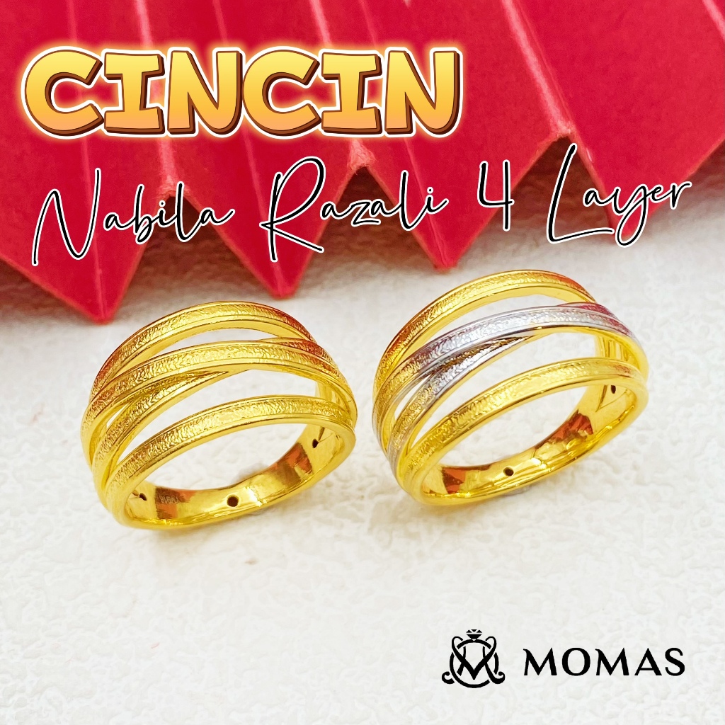 Cincin Nabila Razali 4 Layer 5D Emas 916 Original Cincin Emas 916 Bajet ...