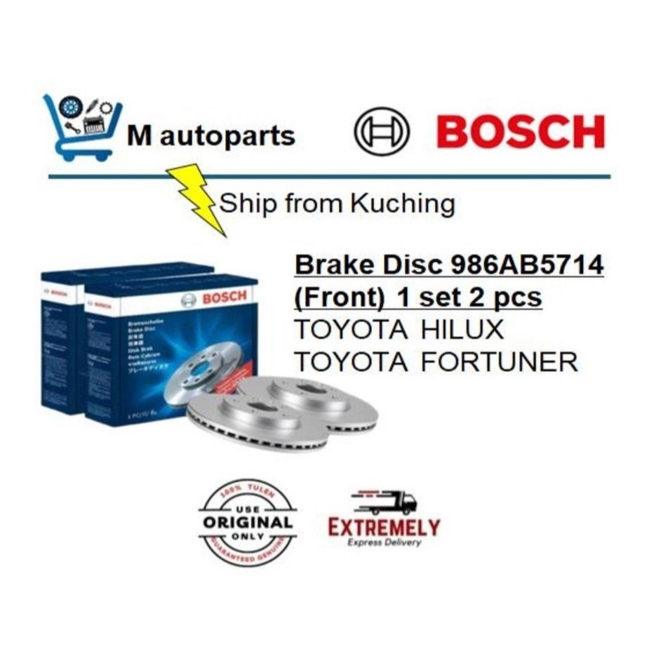 TOYOTA HILUX REVO FORTUNER BOSCH BRAKE DISC (986 AB5 714) (FRONT ...