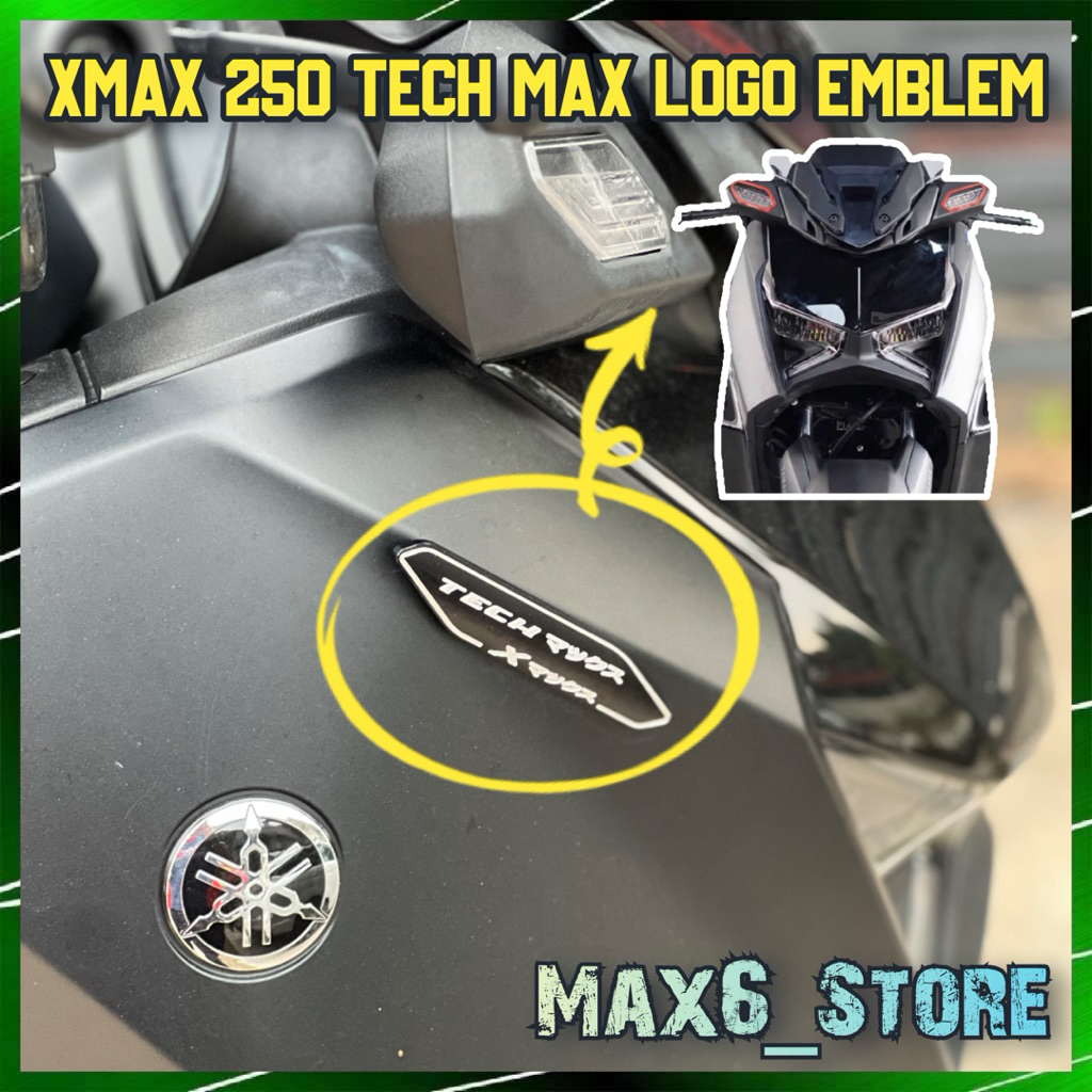 YAMAHA XMAX250 TECH MAX EMBLEM CNC ALLOY STICKER TECH MAX XMAX 250 V2 ...