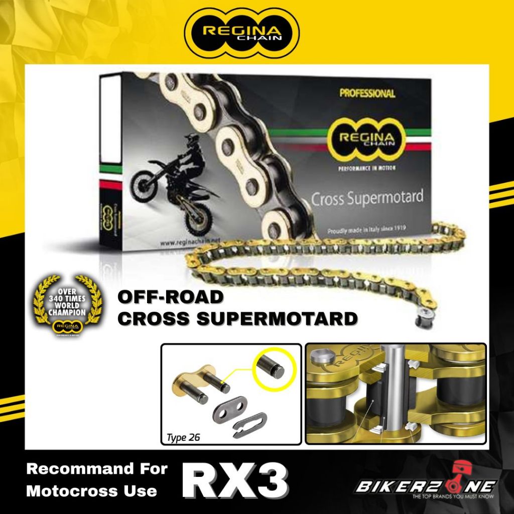 Regina Chain Motorcycle Off-Road Cross Supermotard RX3 520 - Links 112L ...