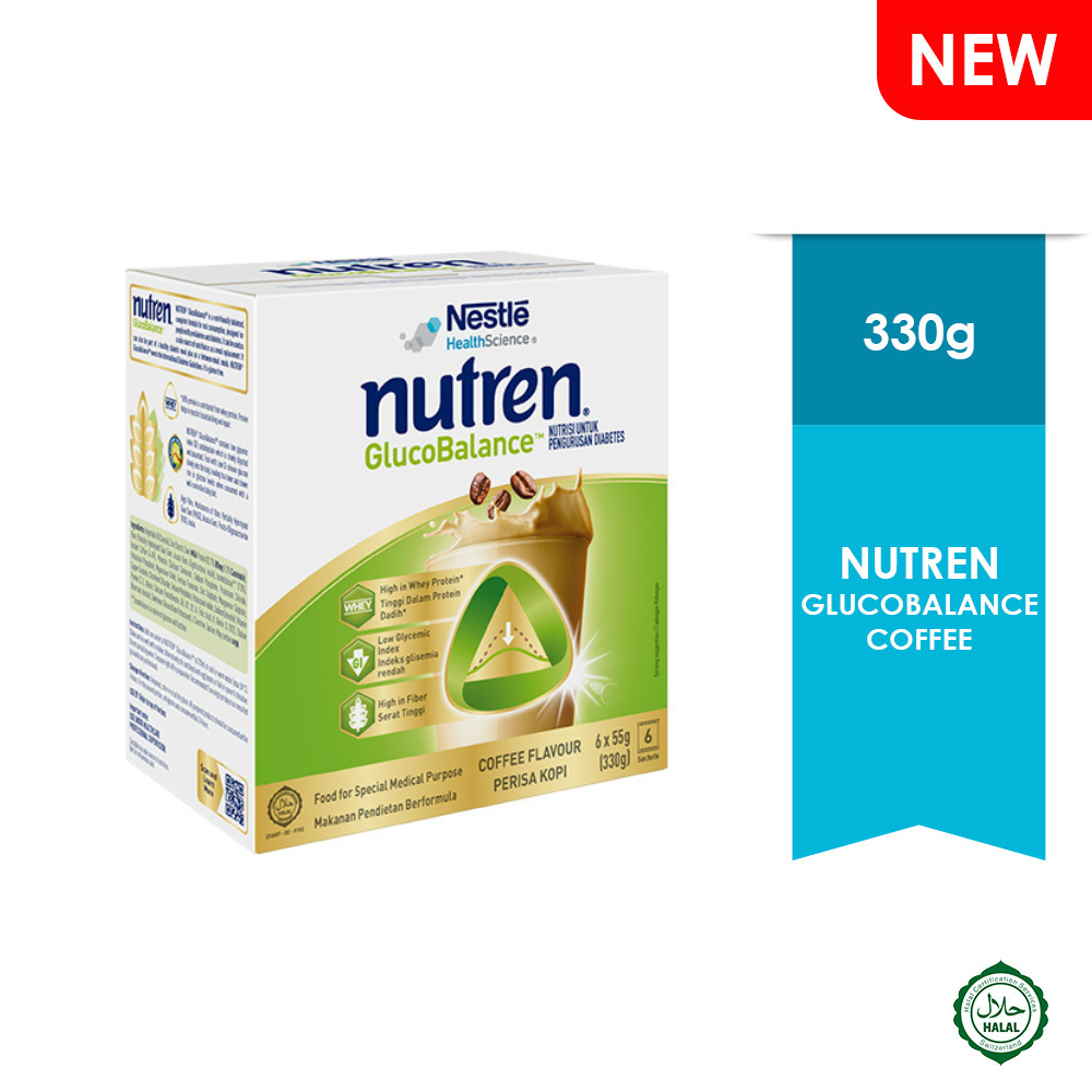 NESTLE Nutren GlucoBalance with Real Coffee 55g Drink x 6 Sachets ...