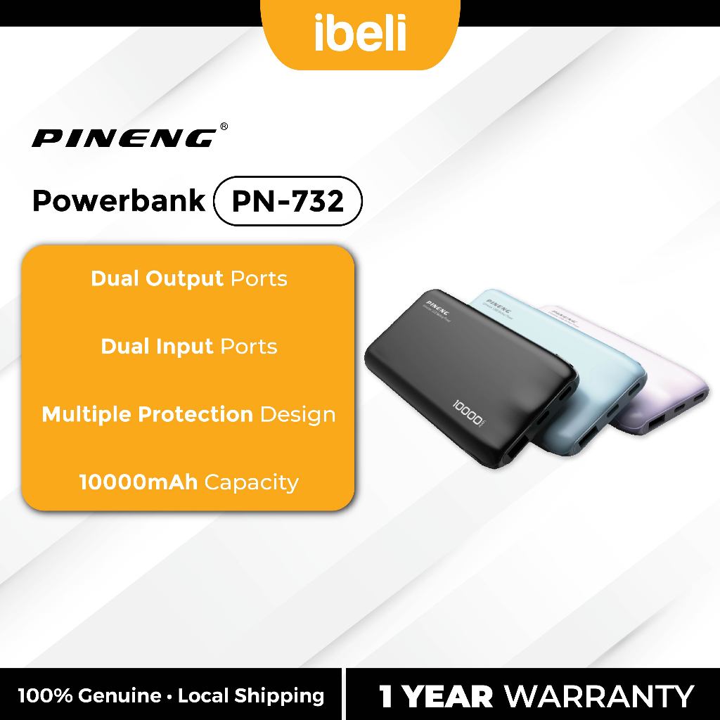 Pineng Powerbank with LED Display | PN-732 10000mAh | PN-733 20000mAh ...