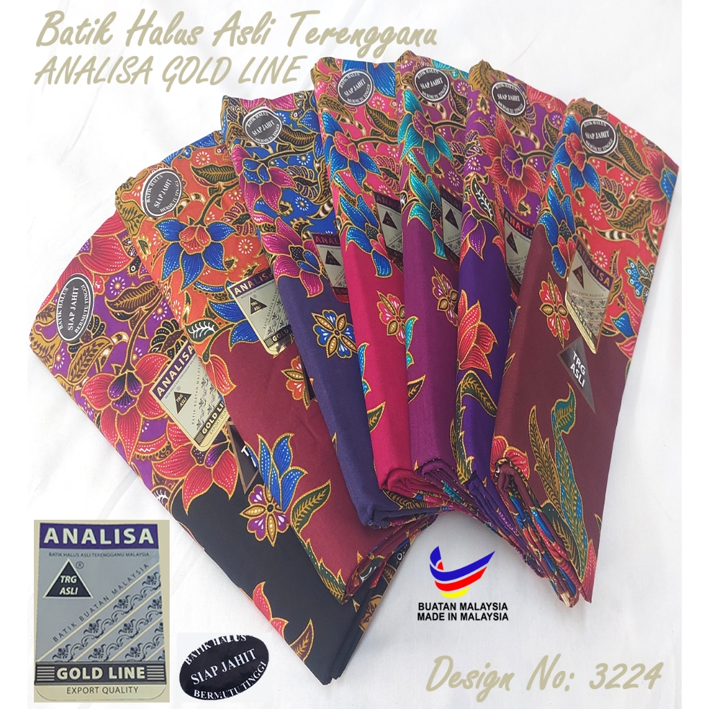 Batik Halus Tradisional Terengganu ANALISA GOLD LINE (Batik Sarong 2mtr ...