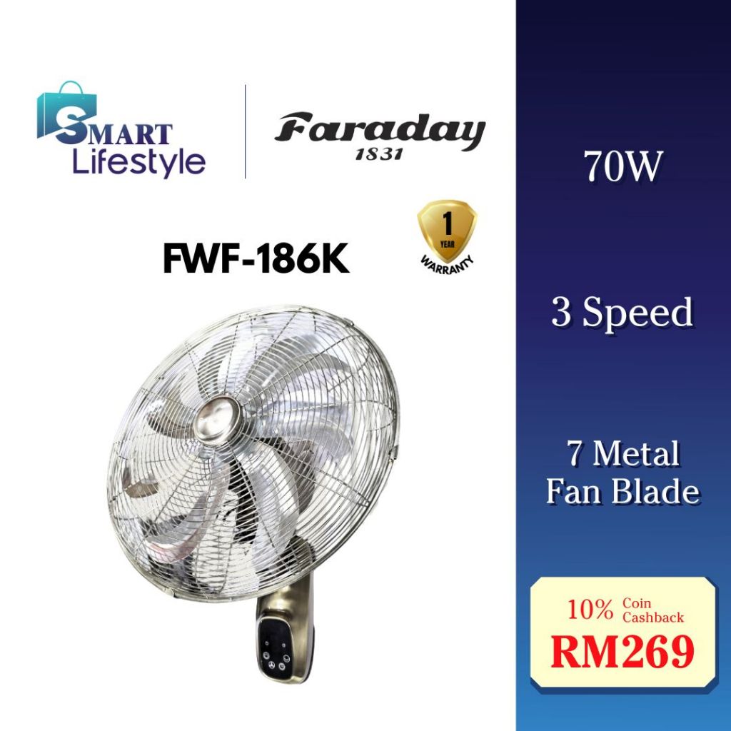 Faraday 18 " Antique Wall Fan R/C With Sirim FWF-186K FWF186K | Shopee ...