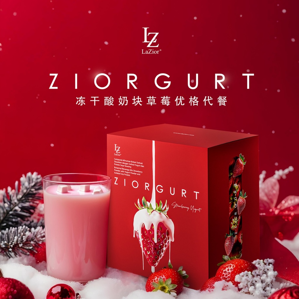 LaZior ZIORGURT 代餐系列 草莓优酪口味 含有美味优酪颗粒~ ( 20 Sac ) | Shopee Malaysia