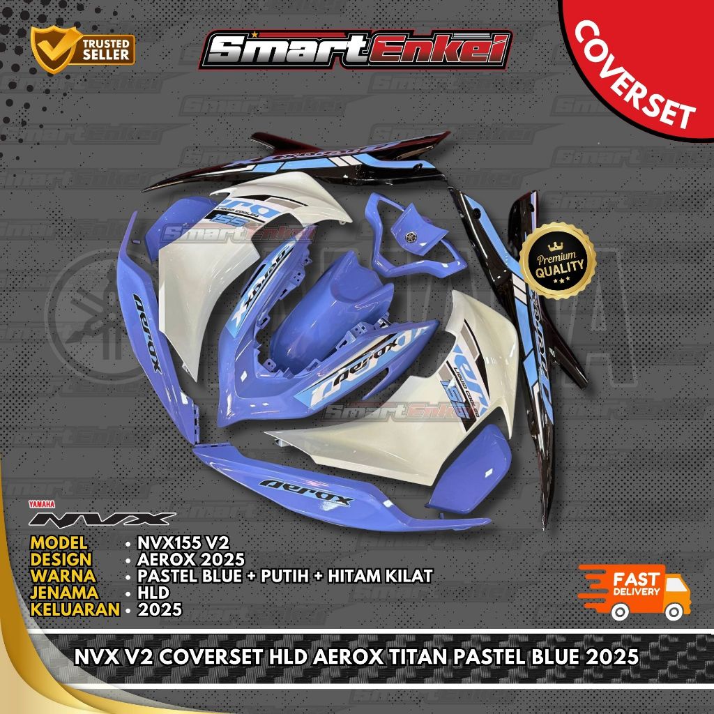 HLD-NVX V2 COVERSET AEROX TITAN PASTEL BLUE 2025 HLD | Shopee Malaysia