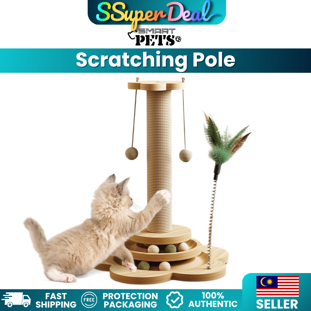 Smartpets Scratching Pad With Balls Cat Tree Hanging Bed Tree Hole ...
