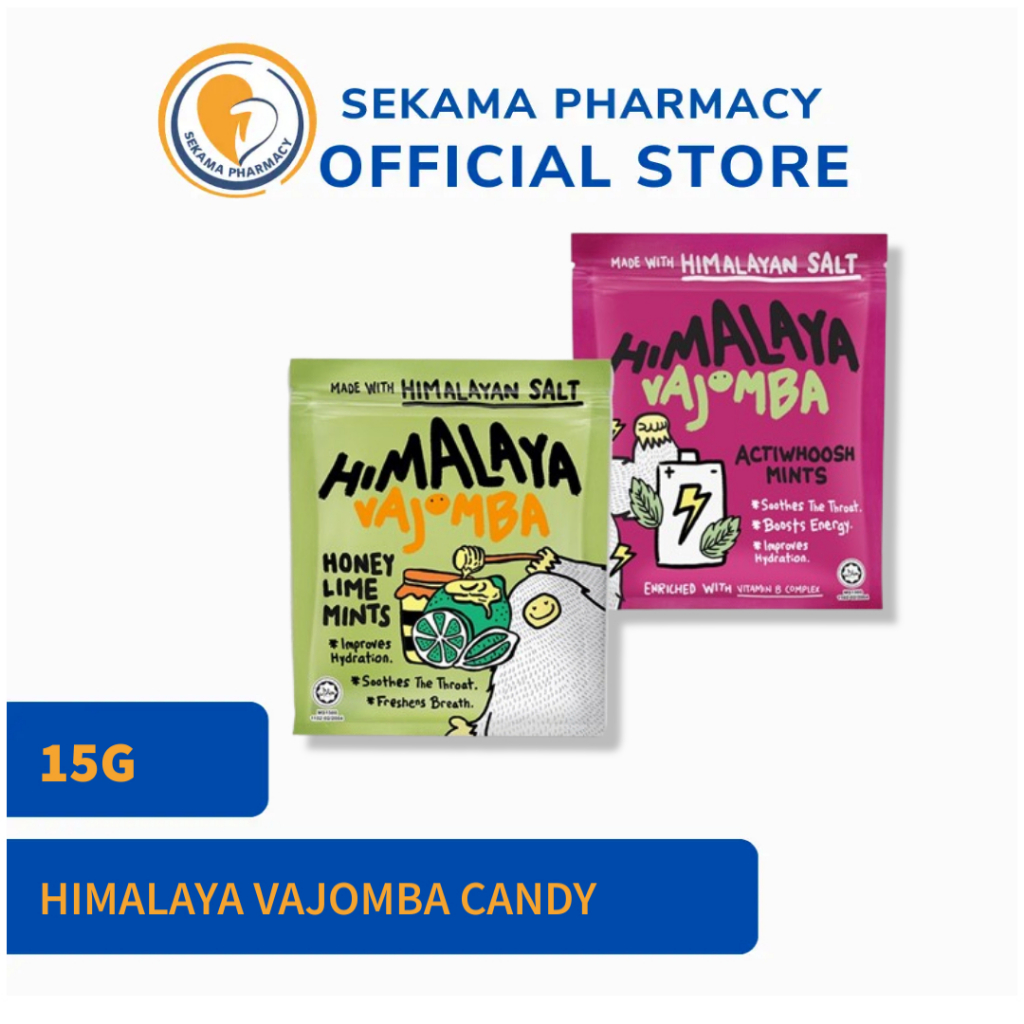 HIMALAYA VAJOMBA CANDY 15G (ACTIWHOOSH MINTS | HONEY LIME MINTS) [EXP ...