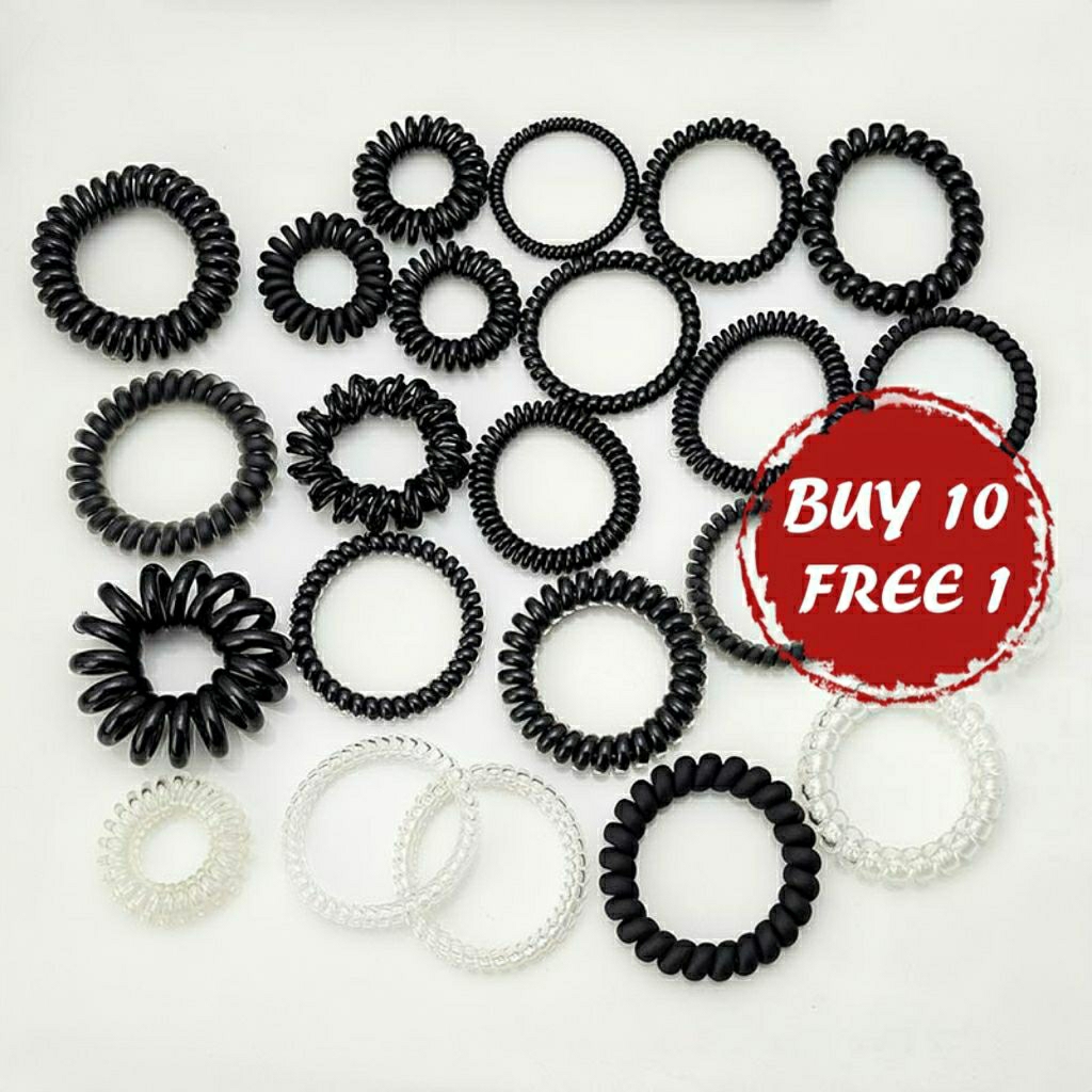 🇲🇾High Quality Telephone Wire Hair Ties Telephone Wire Hair Ring Hair ...