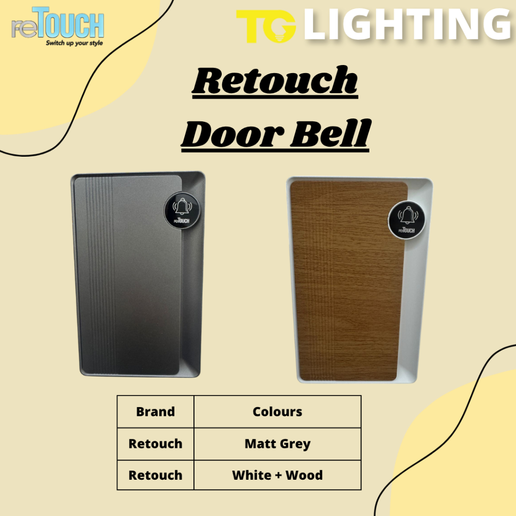 (SIRIM) Retouch 240V MECHANICAL Door Chime DC12DC WW (WHITE + WOOD ...