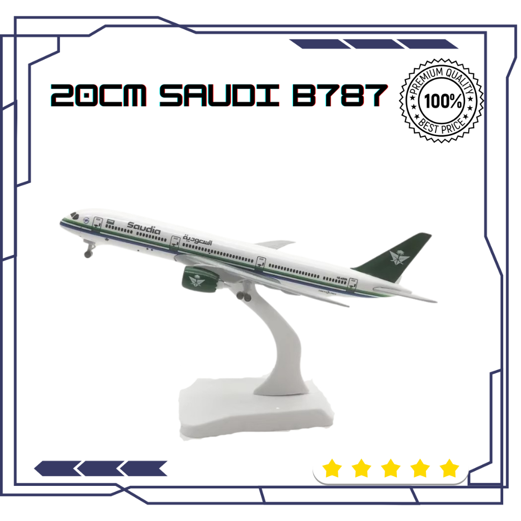 20cm Saudi Arabian Boeing B787 with Wheel Landing Gear Metal Aircraft ...