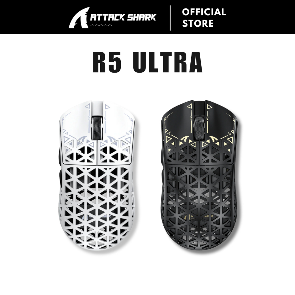 ATTACK SHARK R5 Ultra Wireless Gaming Mouse 3 Modes Connection Carbon ...