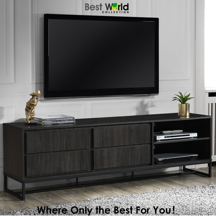 BARROS 6ft TV Cabinet with Metal Frame Leg / 6 kaki Tv Kabinet dengan ...