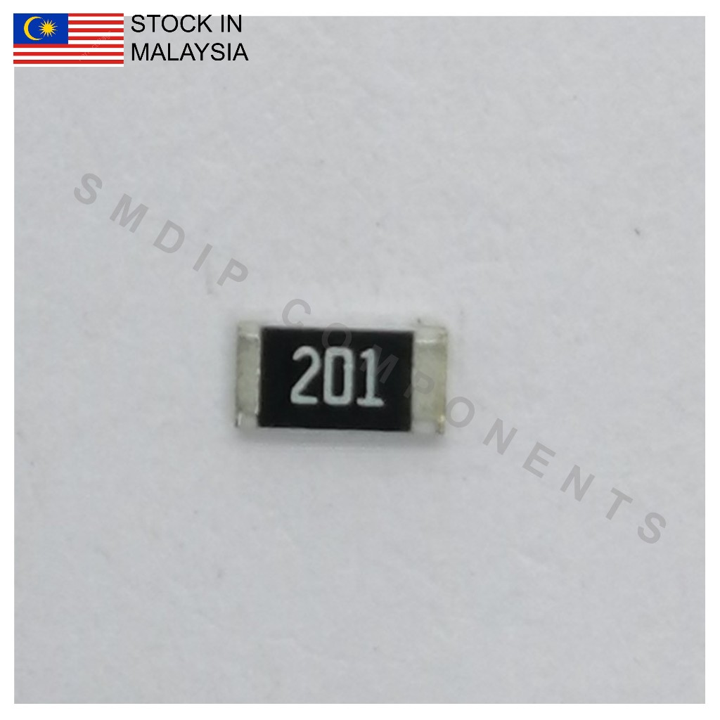 10PCS Taiwan-Grade 200R ±5%, 1206 SMD Resistor (201) | Shopee Malaysia
