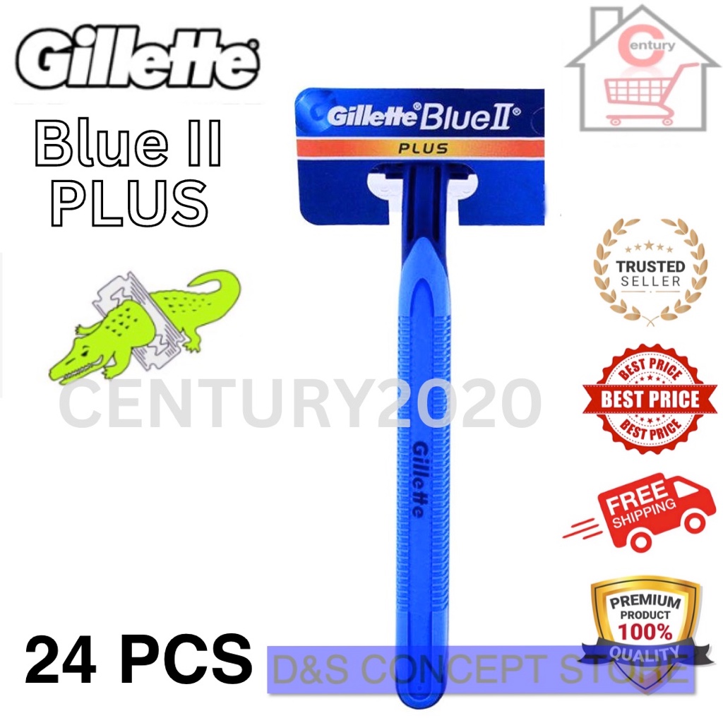 GILLETTE Blue 2 / Blue II Plus Disposable Razor 24 PCS | Shopee Malaysia